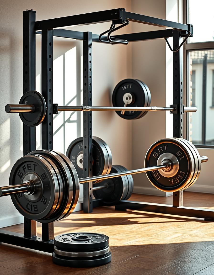 Barbell Set with Rack for Home Gym Setup - Calorie Deficit Plan